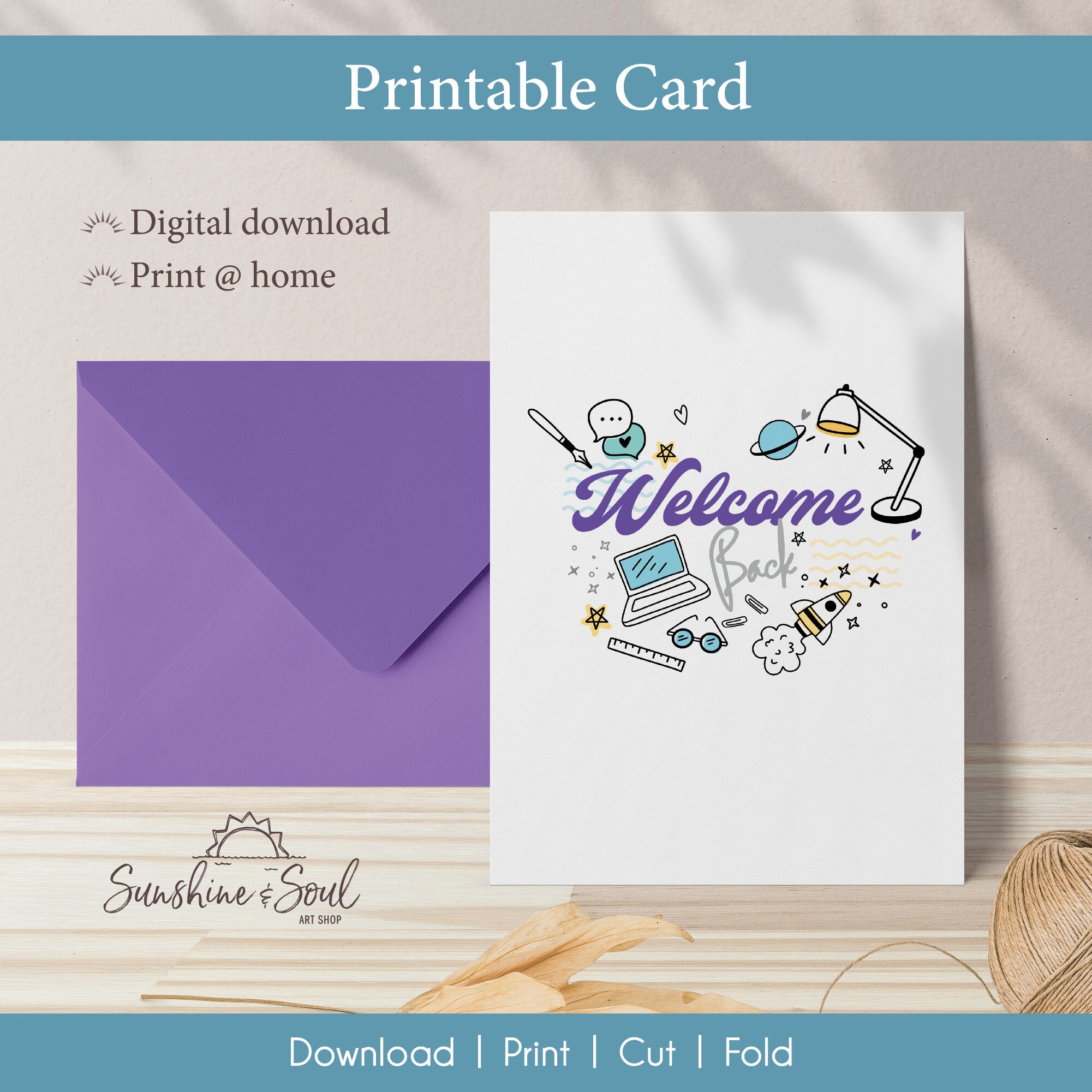Welcome Back, School Teacher Printable Card, Digital Download - Etsy
