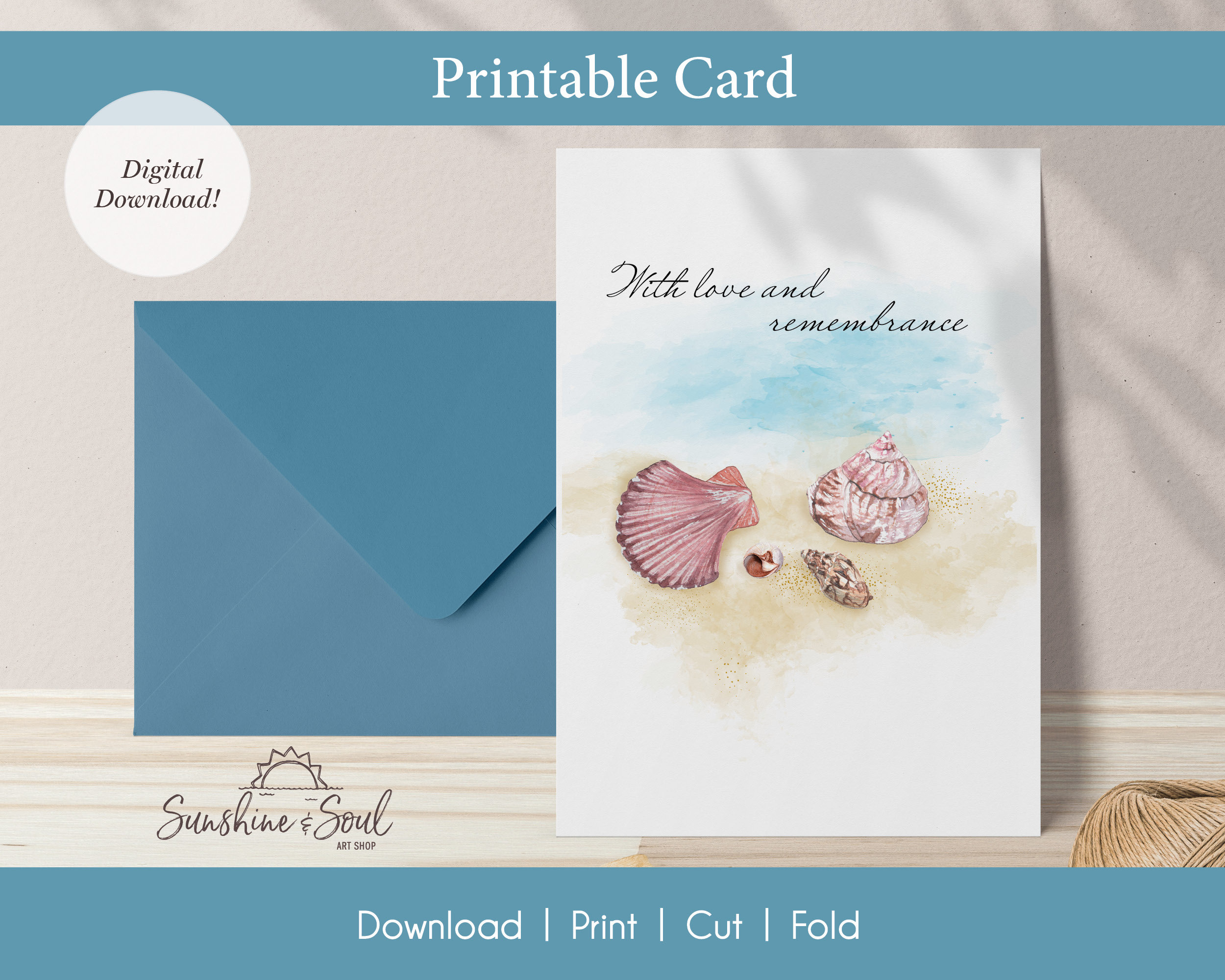 Bundle, Beach Theme Printable Card Collection (digital Download) - Etsy