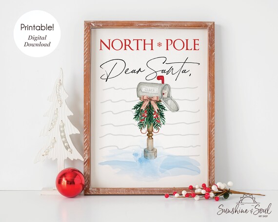 North Pole Letters to Santa Holiday Printable Artwork - Etsy