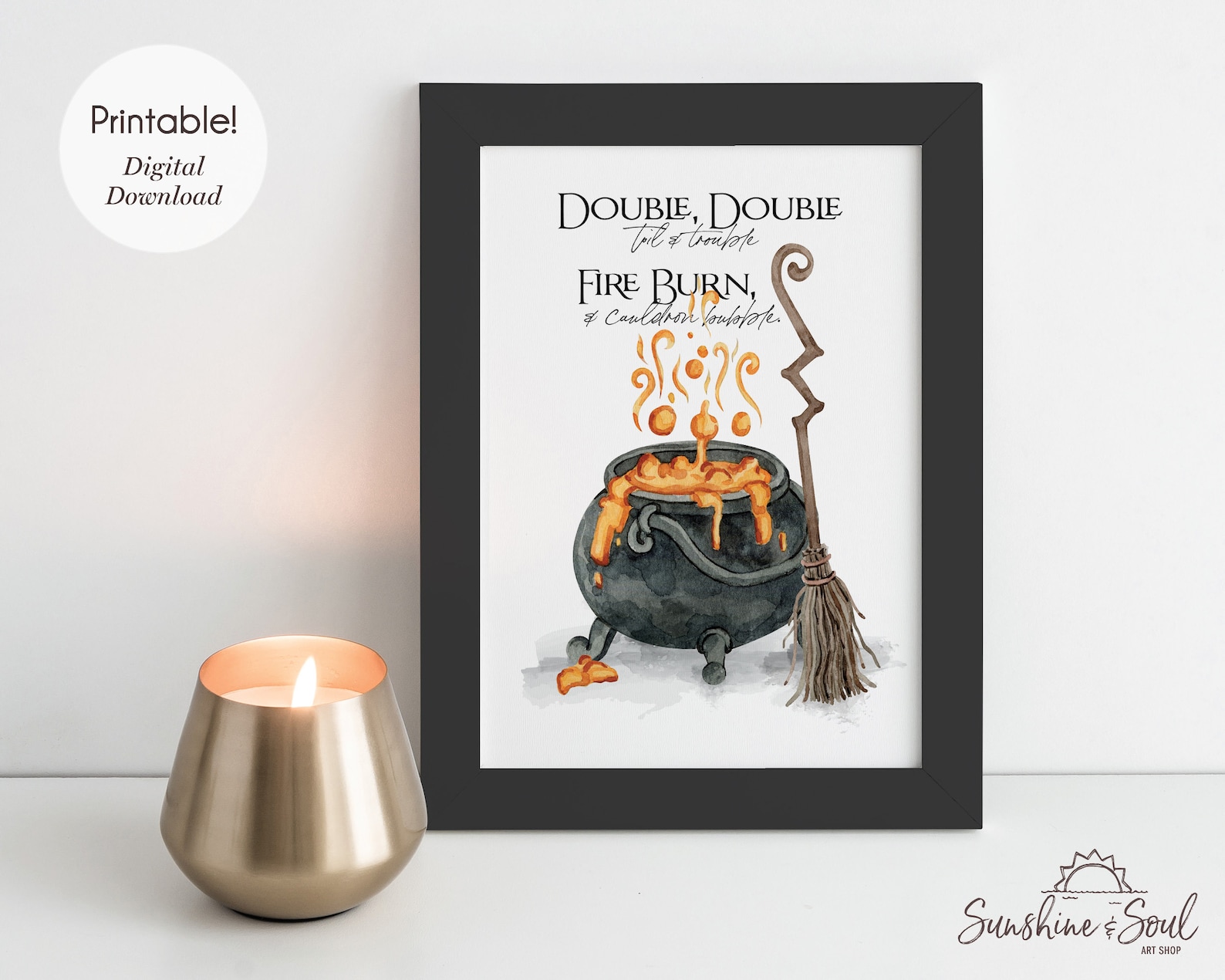 Double Double Toil and Trouble, Witches Cauldron Halloween Printable ...