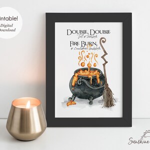 Double Double Toil and Trouble, Witches Cauldron Halloween Printable ...