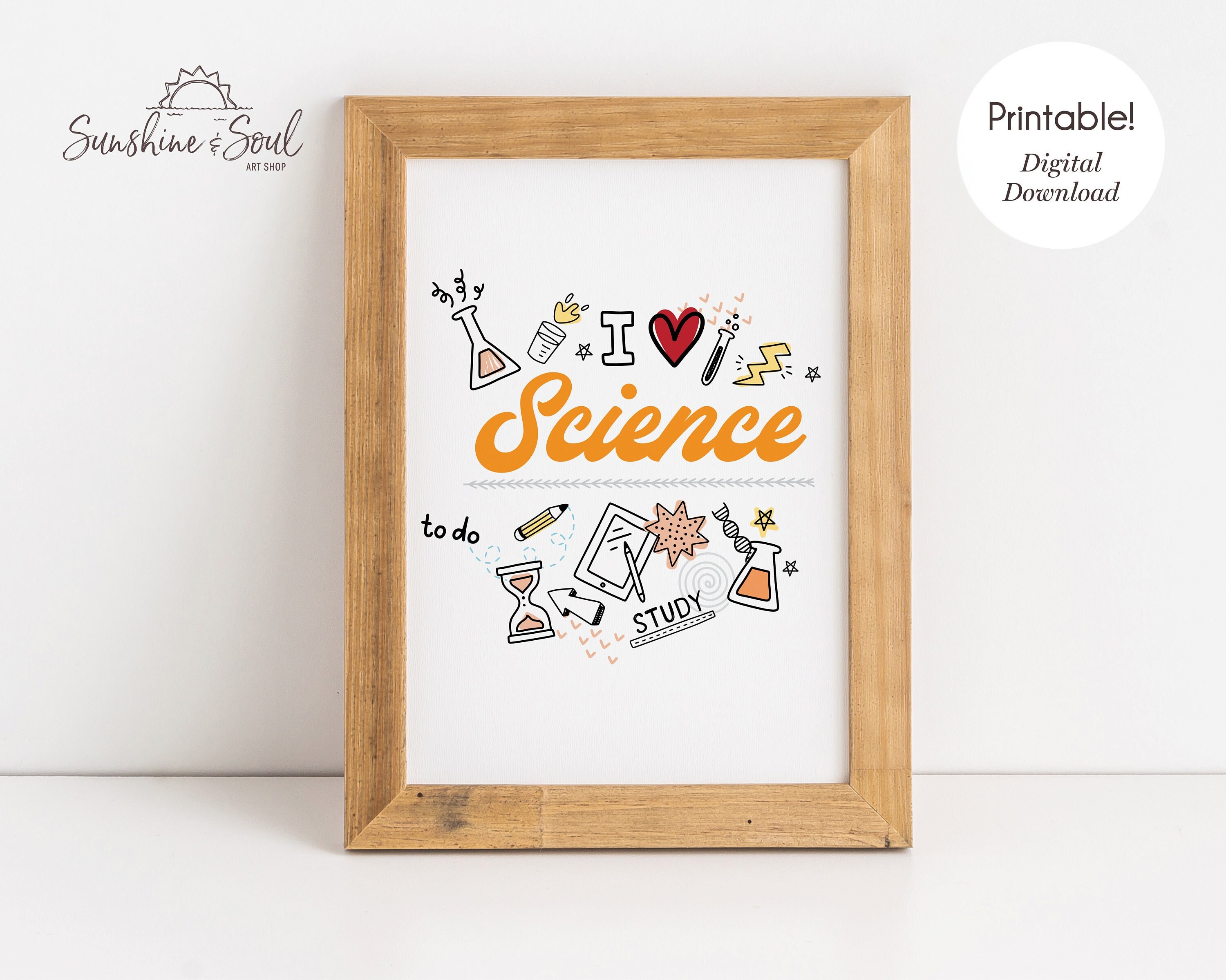 I Love Science Class, Printable Science Classroom Decor, Teacher Gift ...