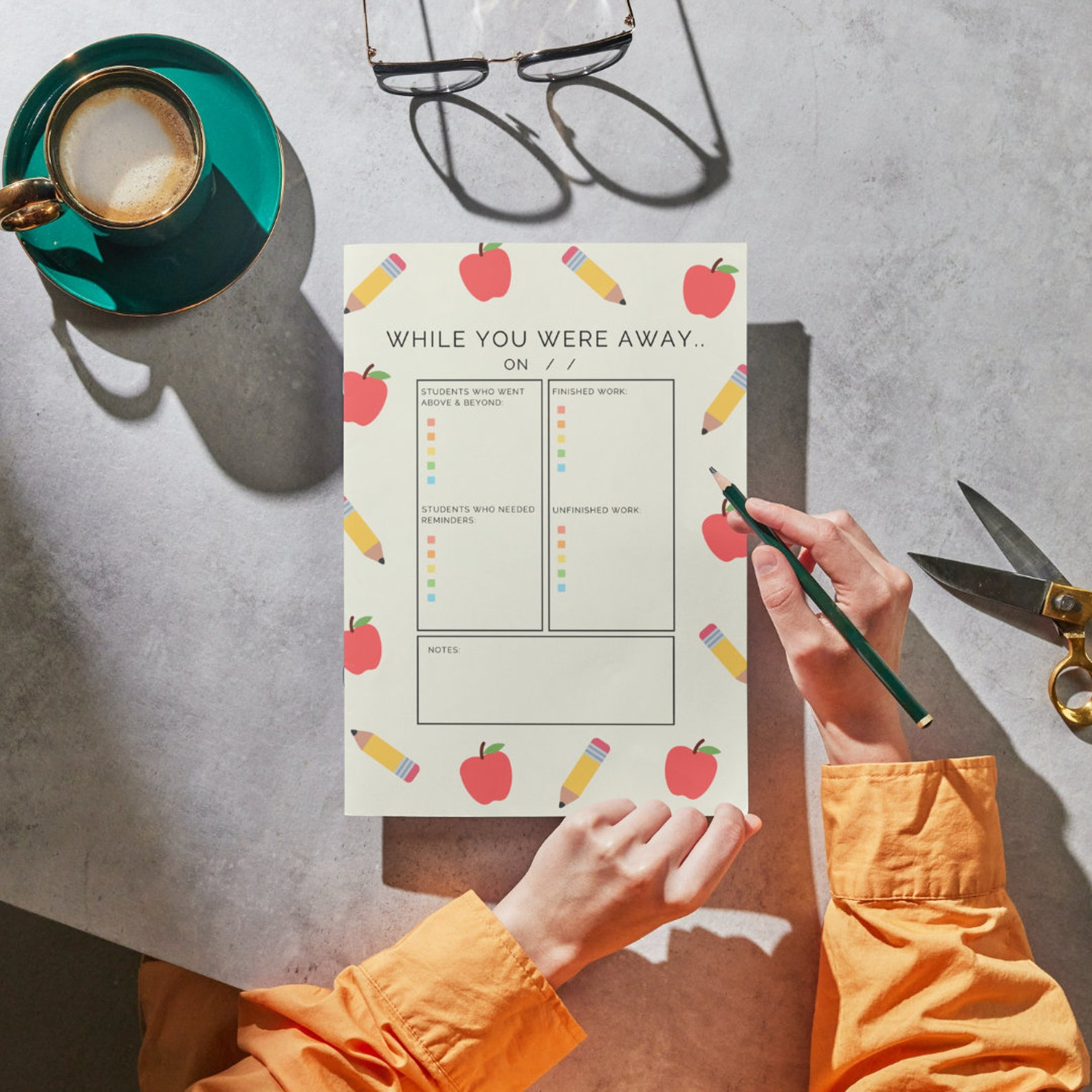 Printable Substitute Teacher Notes, Cute Printable for Teachers, Sub ...