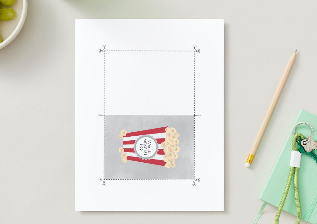 World's Greatest Pop Popcorn Father's Day Card, Printable Funny Father ...