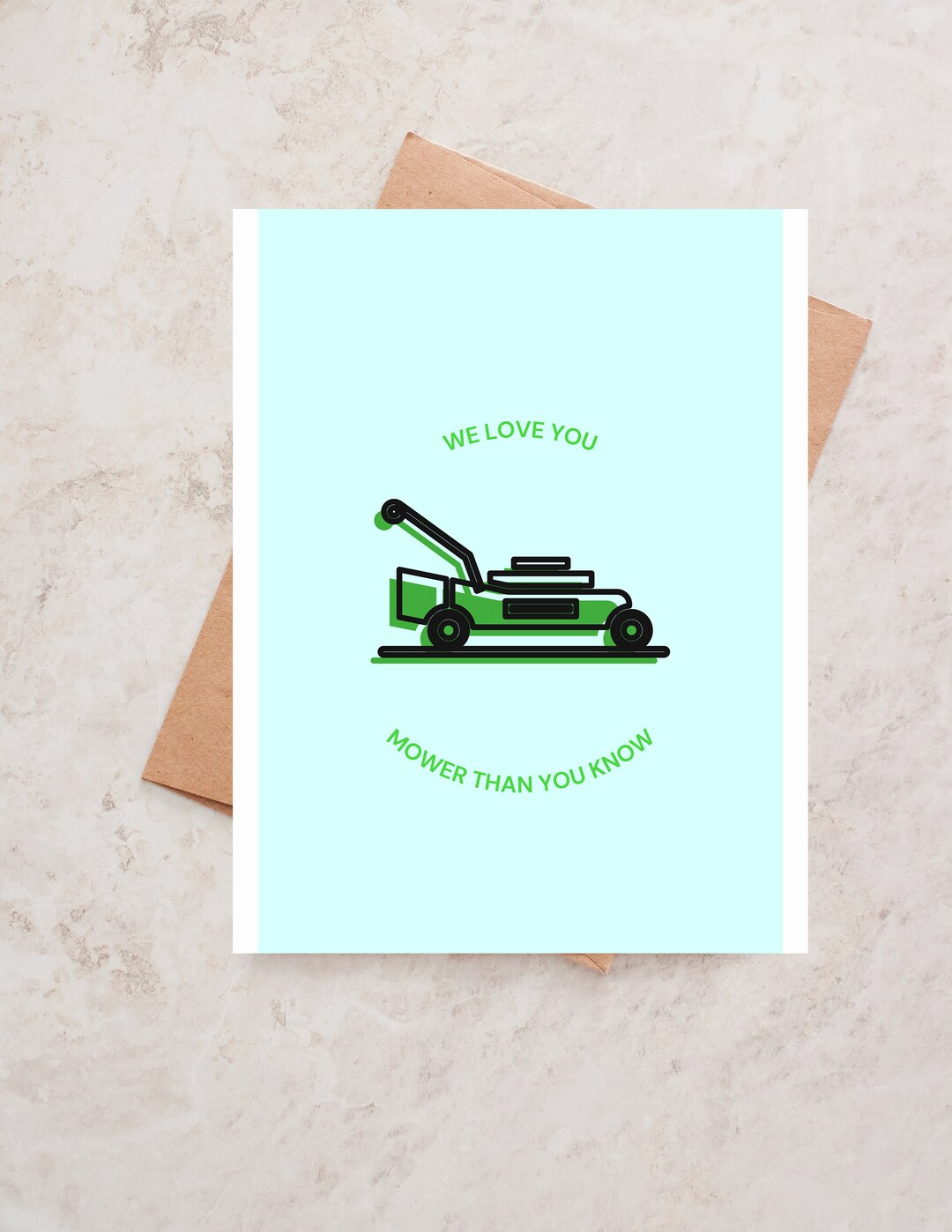 Cute Father's Day Card Printable, Mower Father's Day Card, We Love You ...