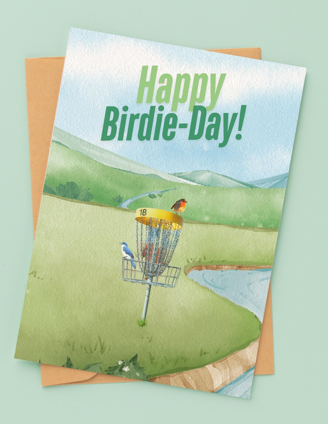 Disc Golf Birthday Card: Happy Birdie-day Greeting (printable PDF) - Etsy