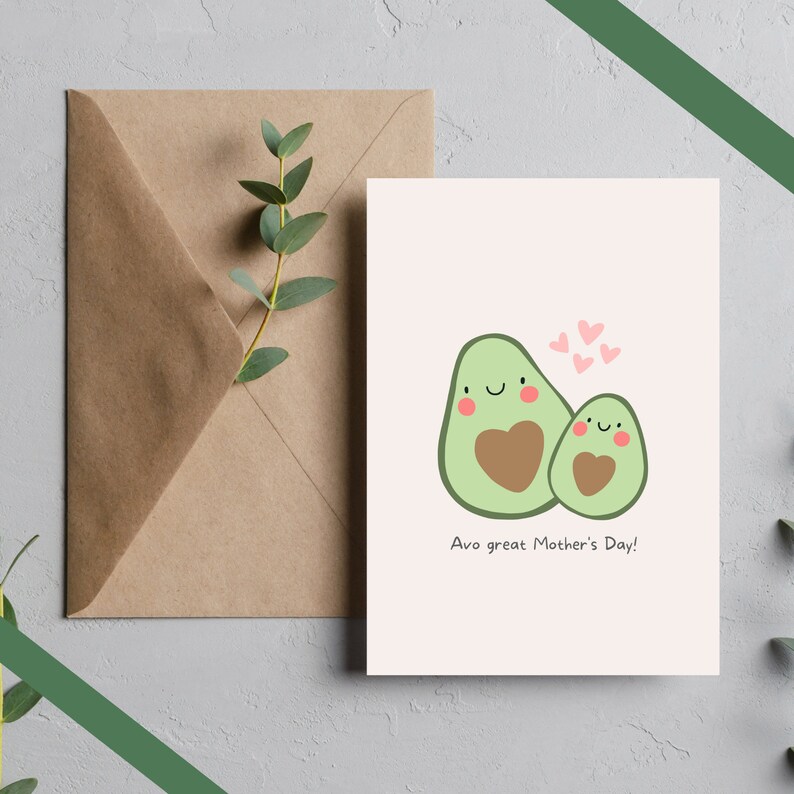 Avocado Mother's Day Card | Cute Avo Mother's Day Card | Printable - Etsy