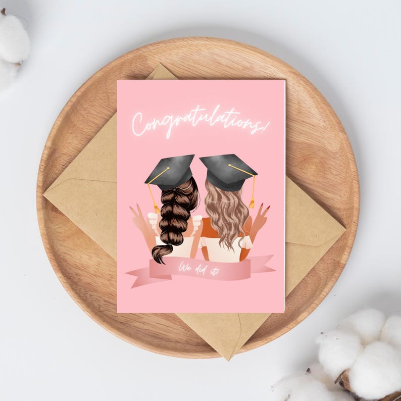 Best Friends Graduation Card, Printable Digital Download Graduation ...