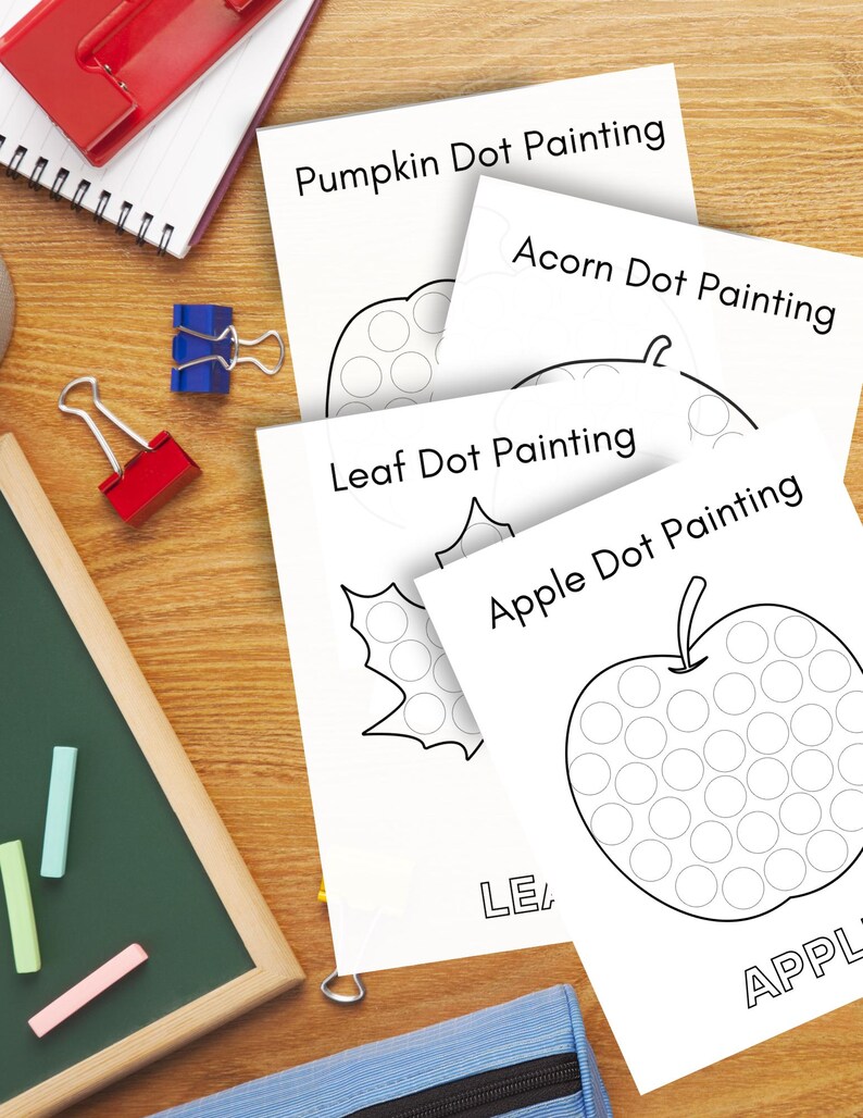 Fall Dot Marker Coloring Pages for Kids | Autumn Activity Sheets, Easy ...