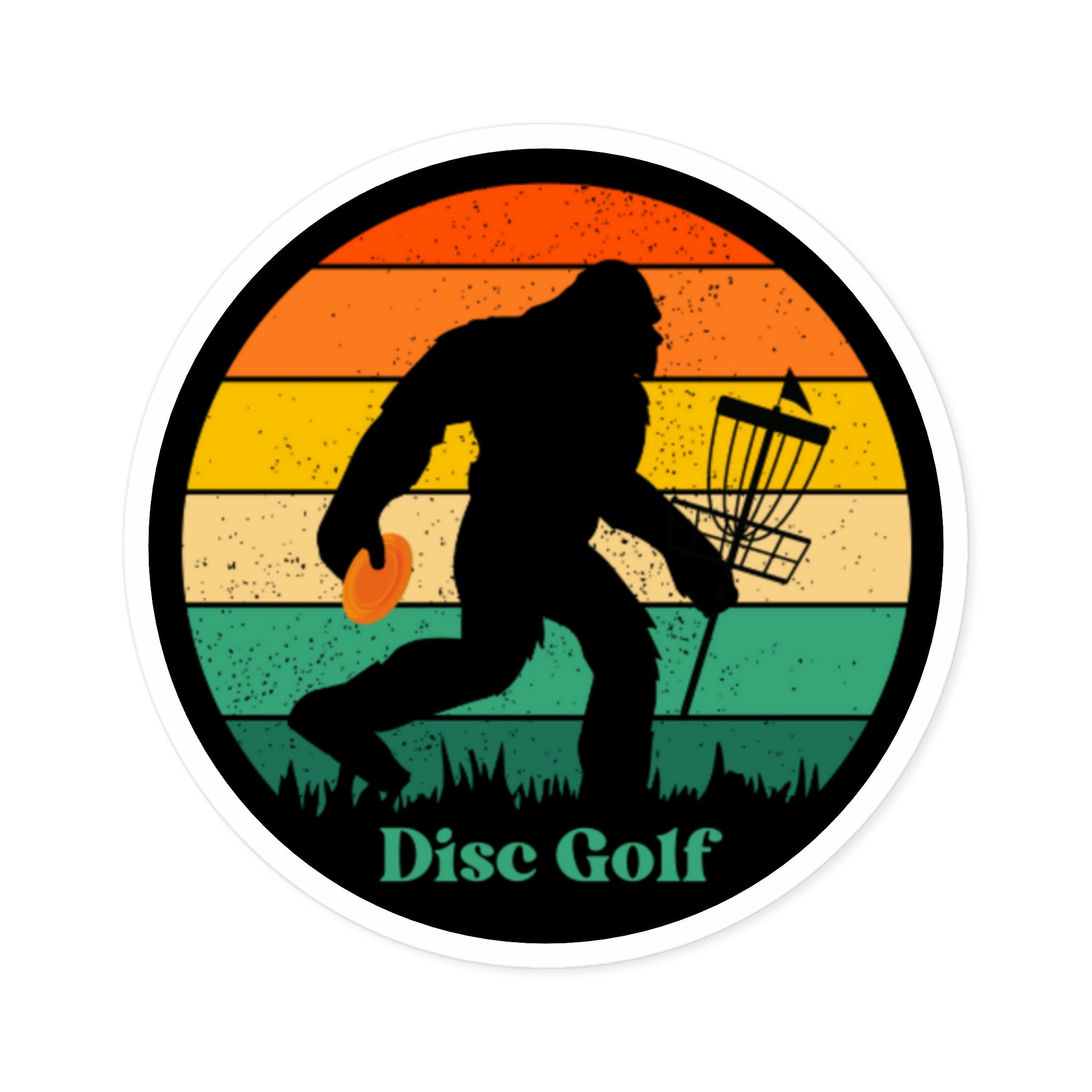 Funny Bigfoot Disc Golf Sticker, Disc Golfer Sticker, Sasquatch Disc ...
