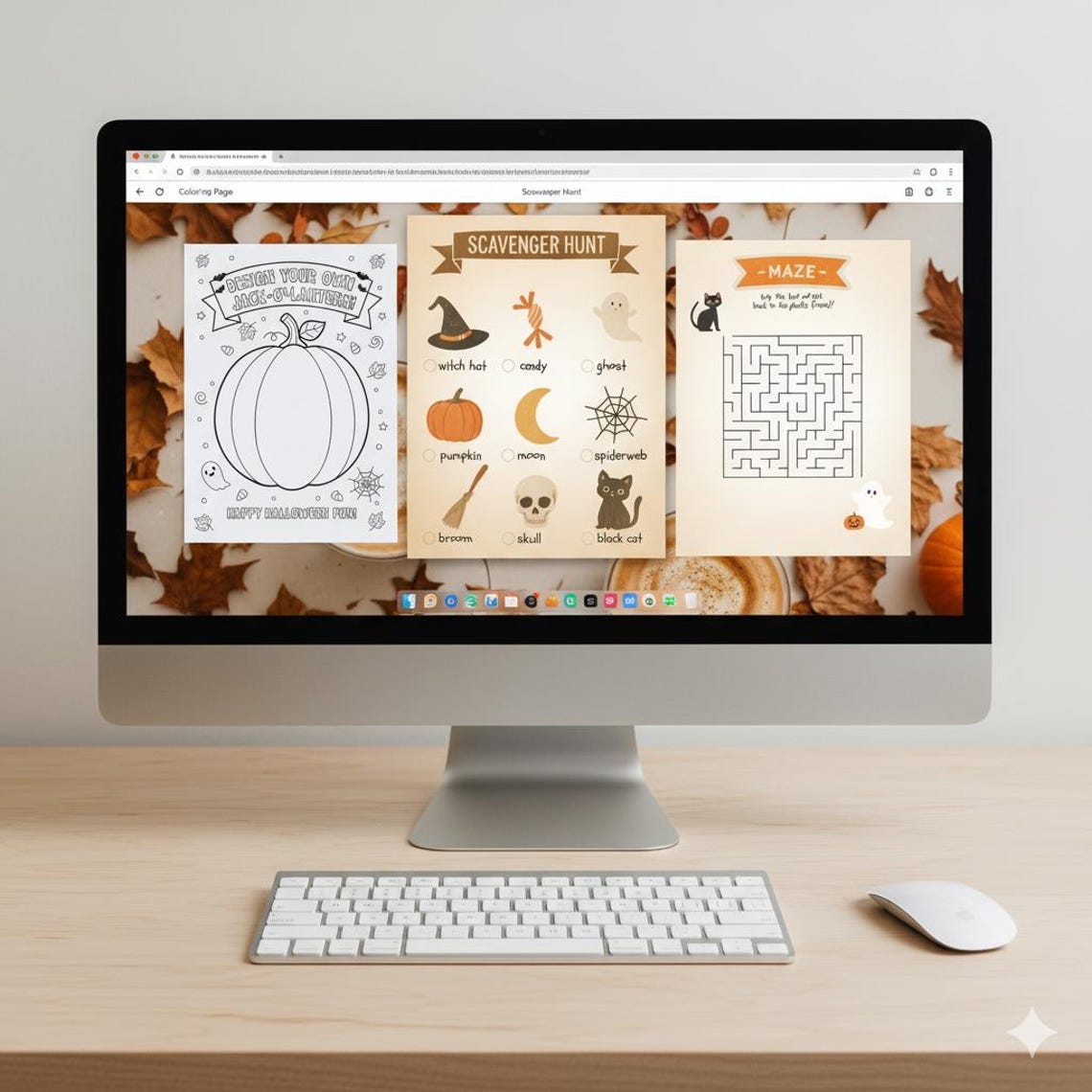 Kids Halloween Activity Packet: Games, Coloring Pages, Scavenger Hunt ...