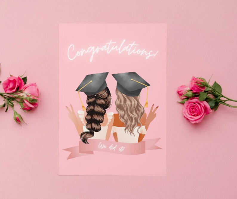 Best Friends Graduation Card, Printable Digital Download Graduation ...