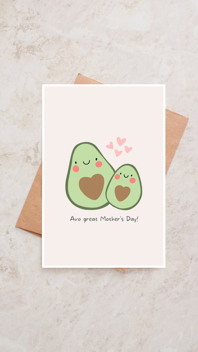 Avocado Mother's Day Card | Cute Avo Mother's Day Card | Printable - Etsy