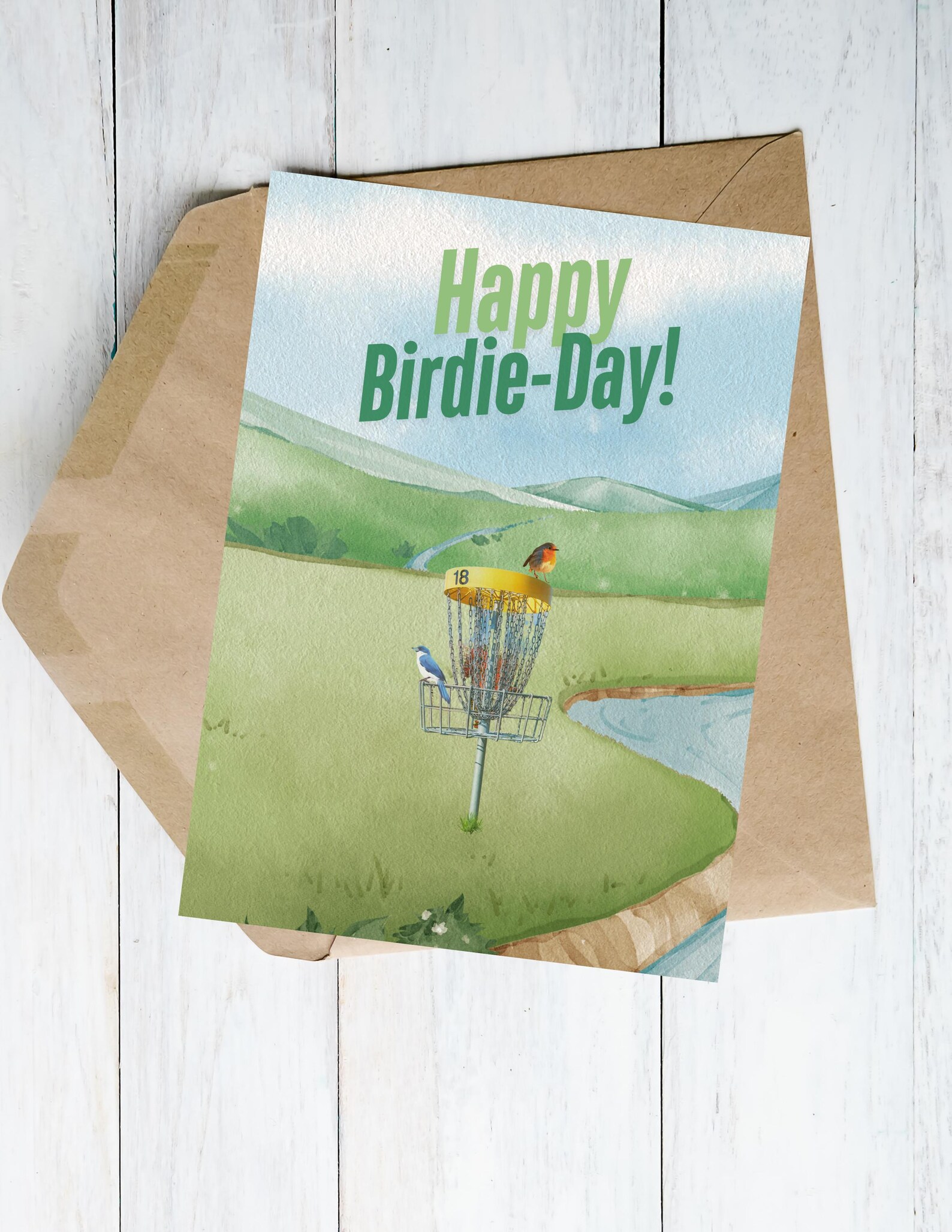 Disc Golf Birthday Card: Happy Birdie-day Greeting (printable PDF) - Etsy