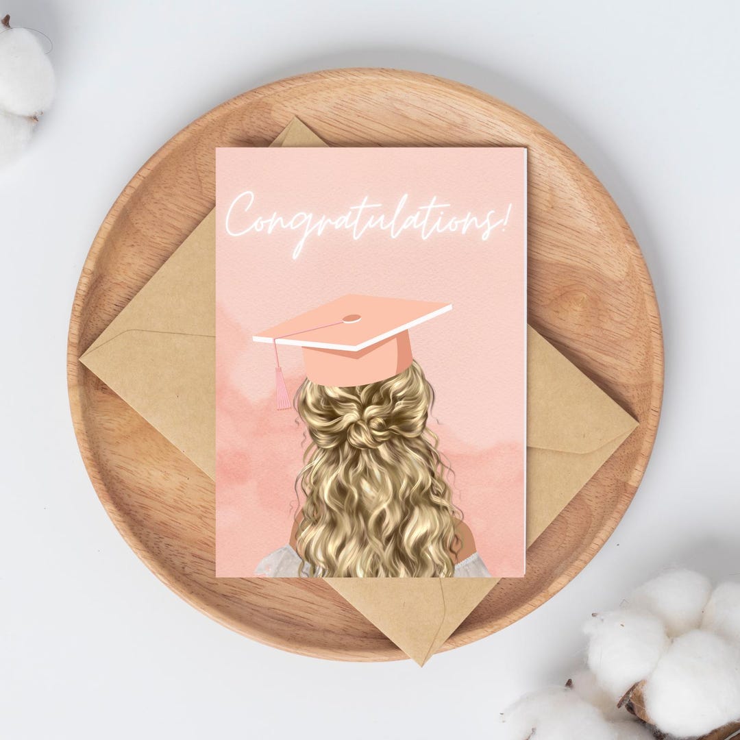 Cute Graduation Card for Her, Printable Digital Download, Greeting Card ...