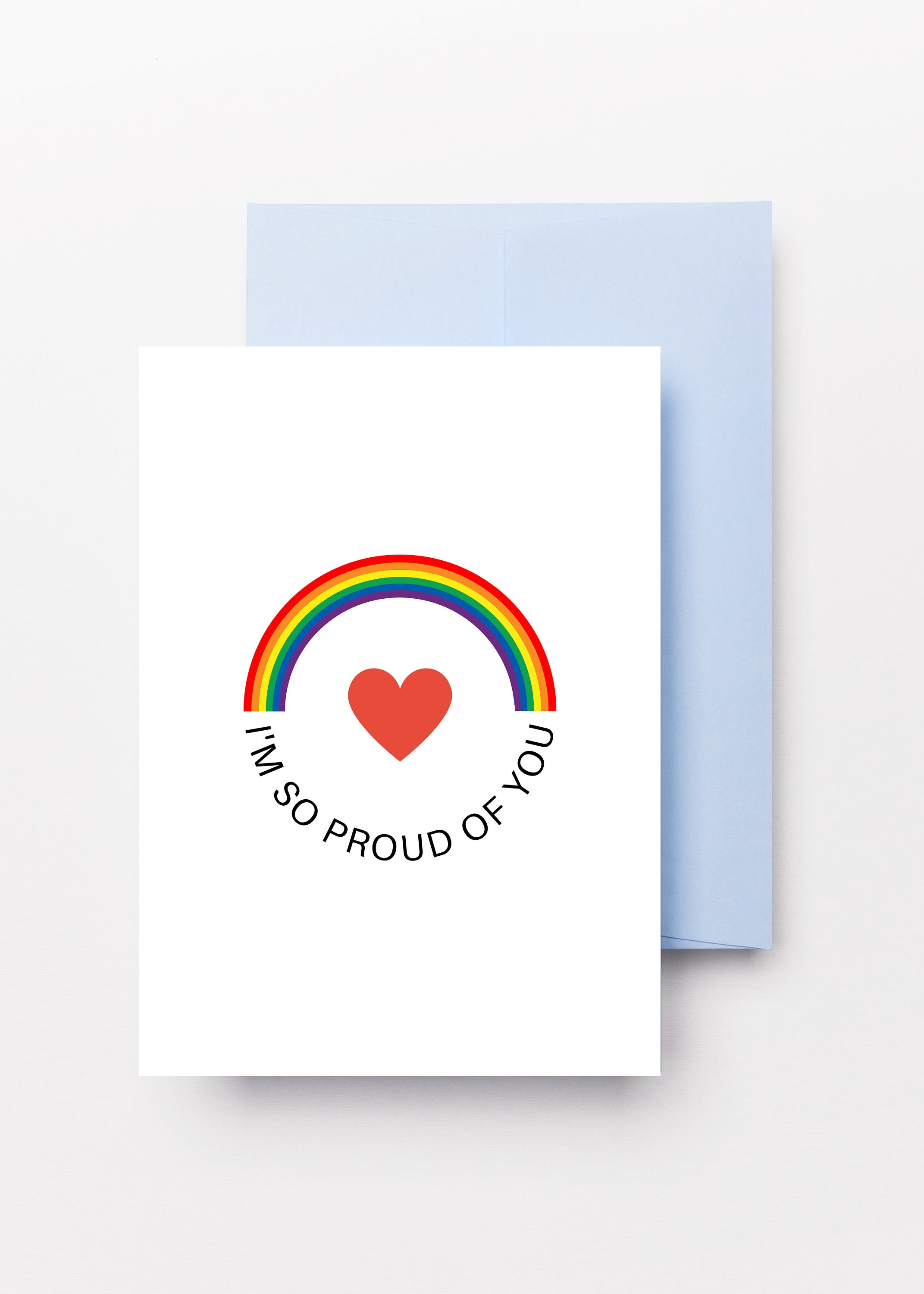 I'm so Proud of You Card, Rainbow Pride Greeting Card, Cute Pride Card ...