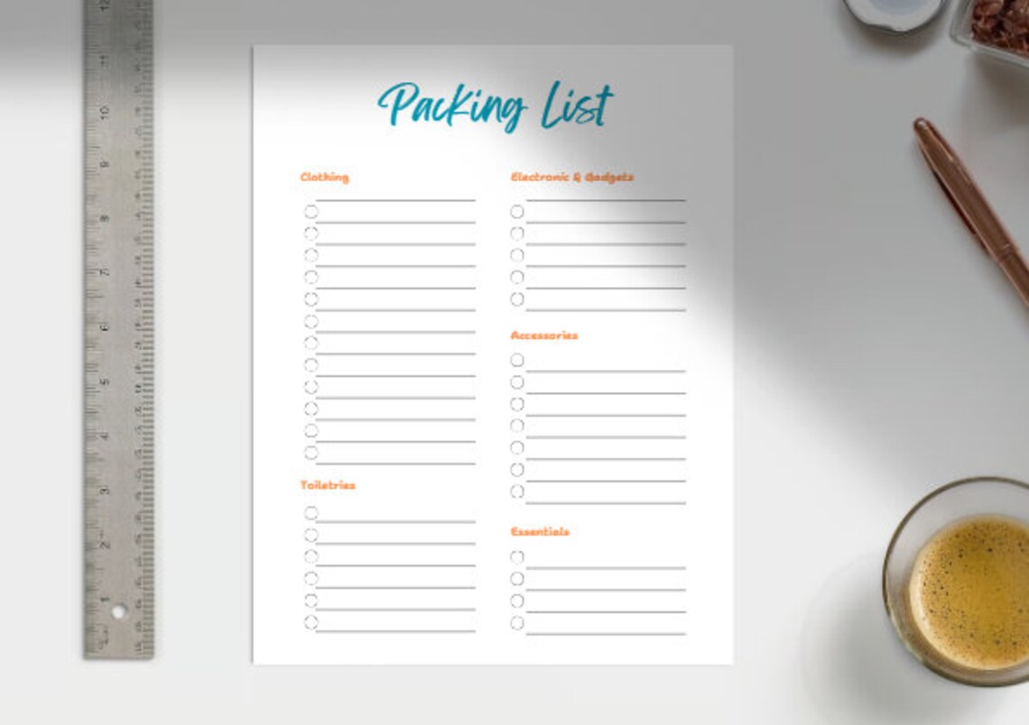 Packing List Printable, Vacation Checklist, Printable Organization ...