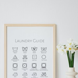 Laundry Guide Sign, Printable Sign for Laundry Room, Care Instructions ...