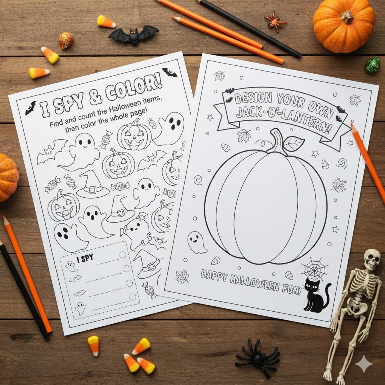 Kids Halloween Activity Packet: Games, Coloring Pages, Scavenger Hunt ...