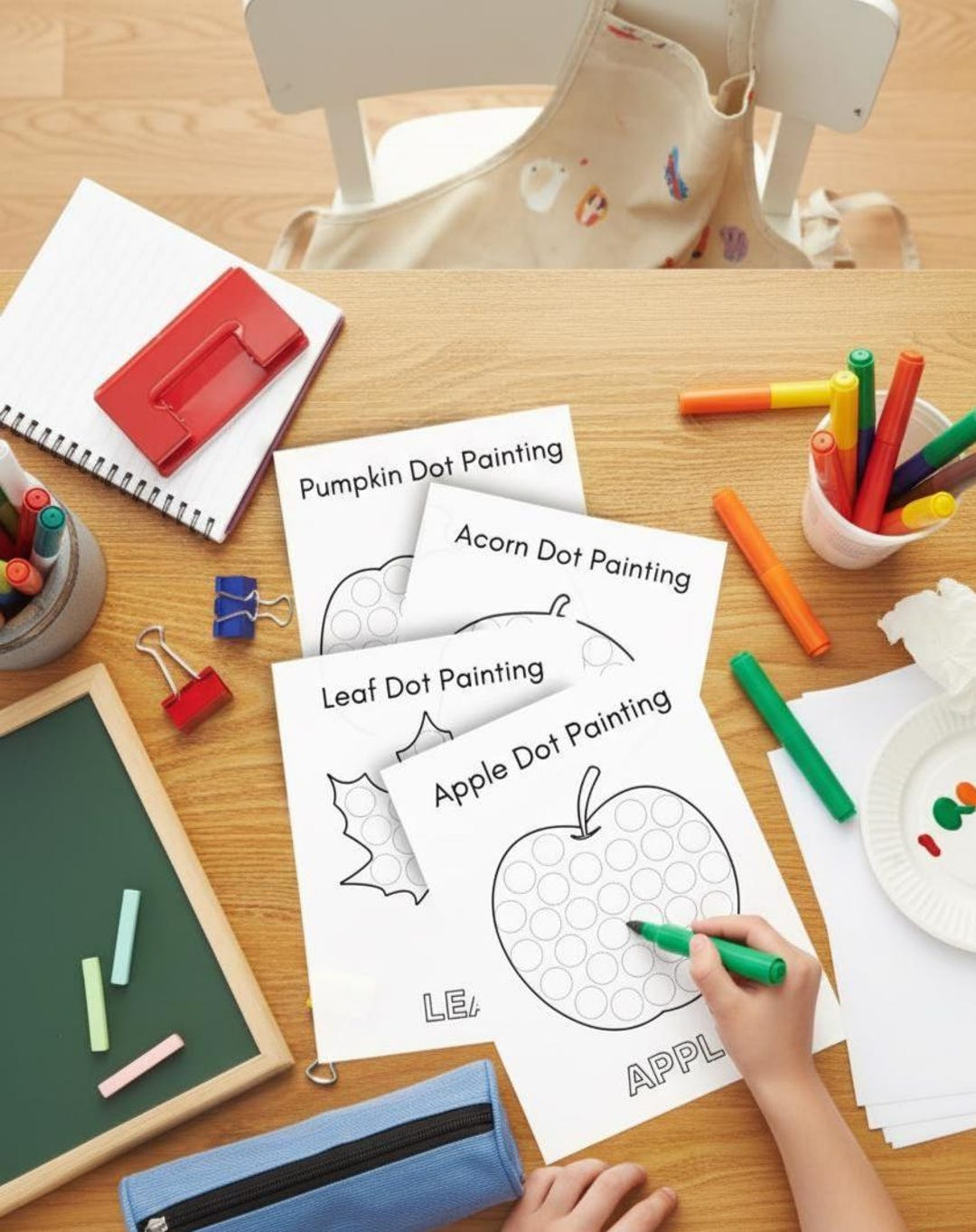 Fall Dot Marker Coloring Pages: Autumn Activity Sheets (PDF Download ...