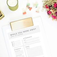 Printable Substitute Note With Apples, While You Were Out - Etsy