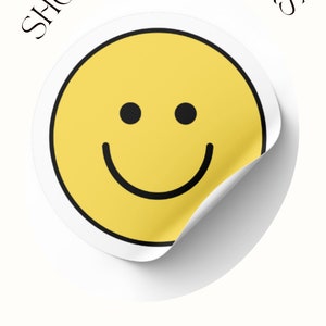 Smiley Face Sticker - Etsy