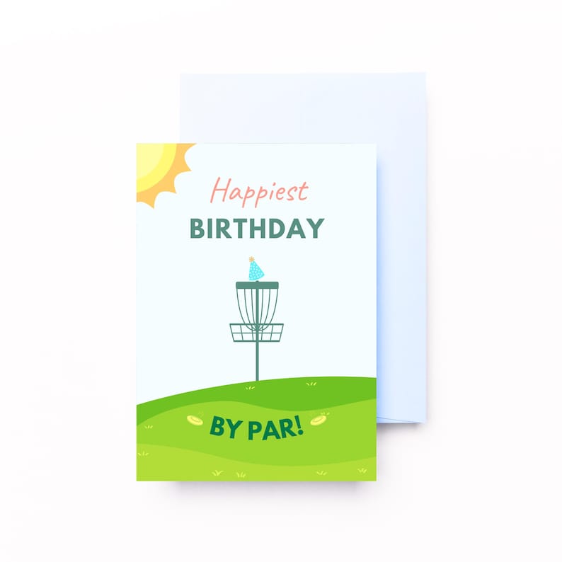 Disc Golf Birthday Card: 'happiest Birthday by Par!' (digital Download ...