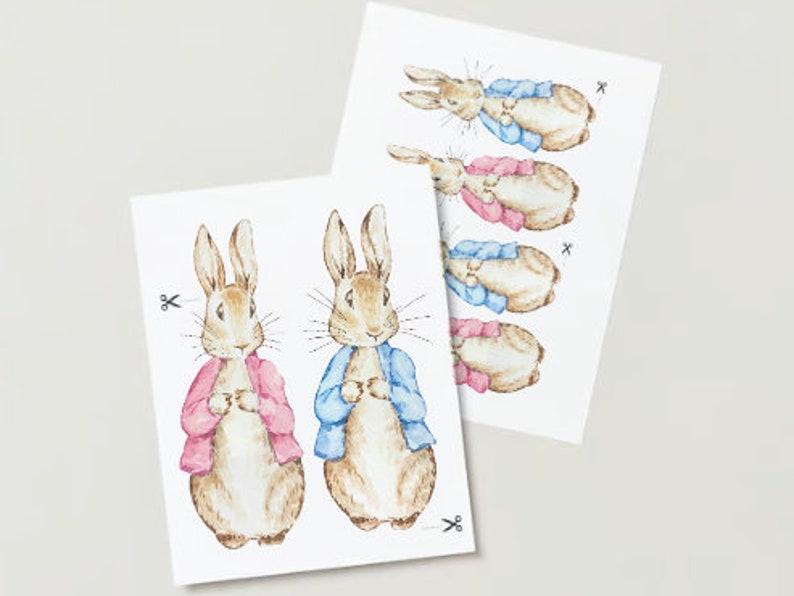 Easter Rabbit Cake Topper, Printable Cake Topper, Easter Cupcake ...