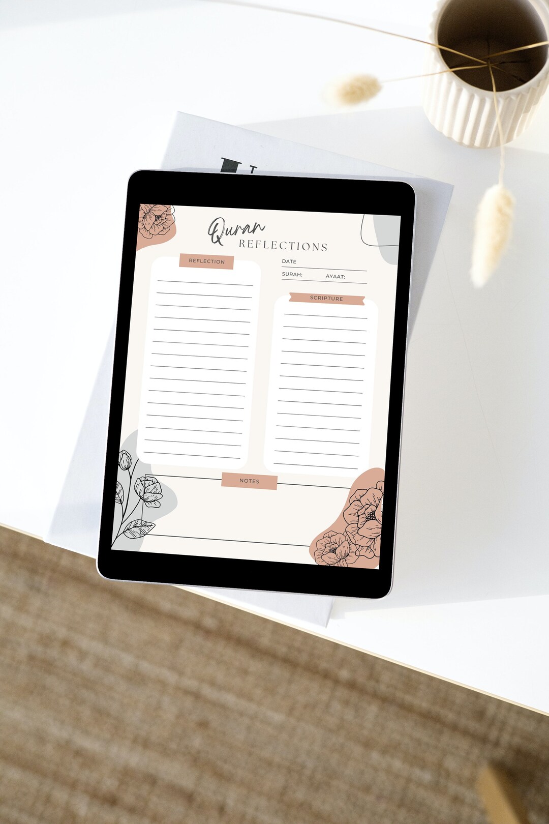 Quran Reflection Journal Page | Islamic Planner + Journal | PDF ...