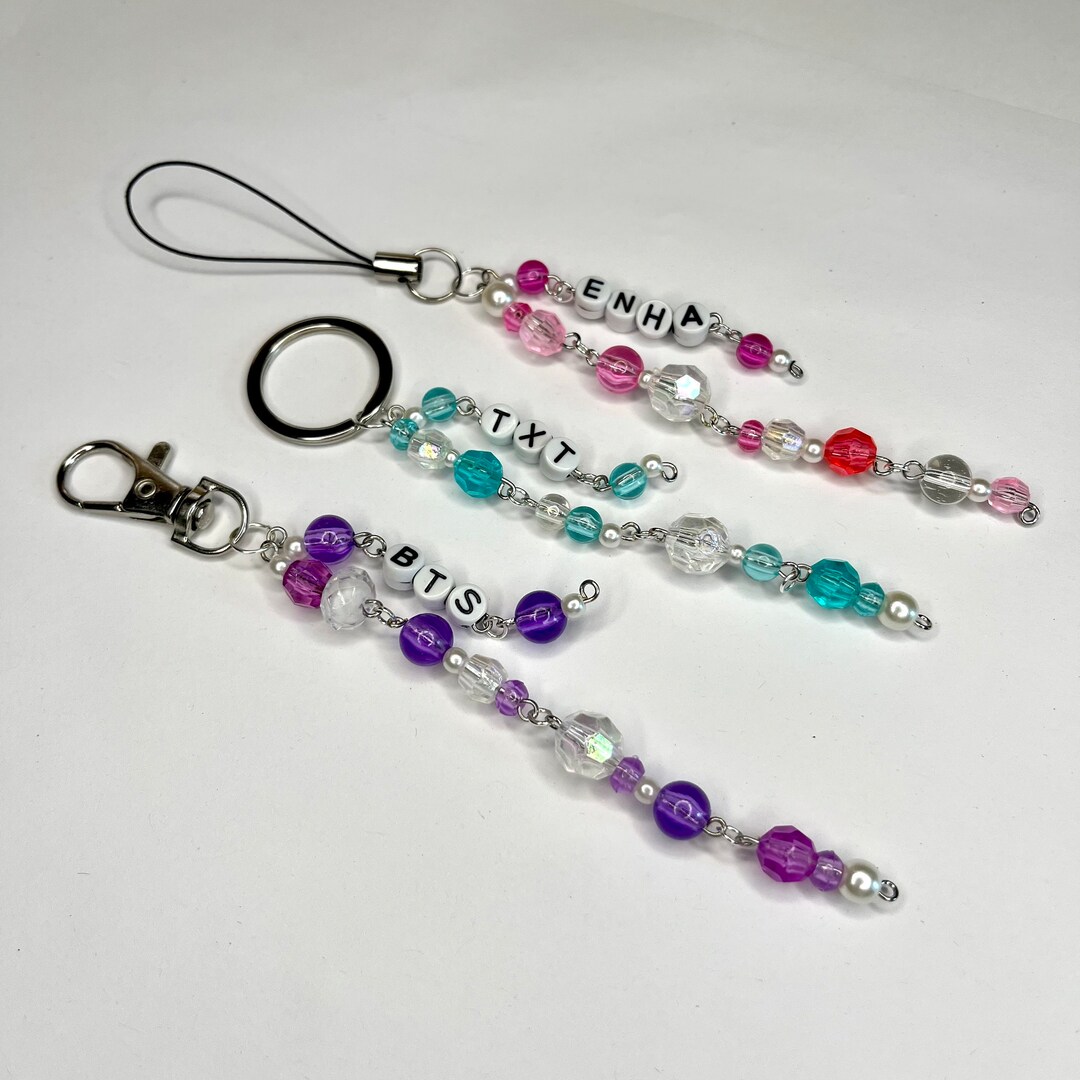 Custom Letter Kpop Bias Keychain | Cute Colored Phone Strap Chains Bag ...