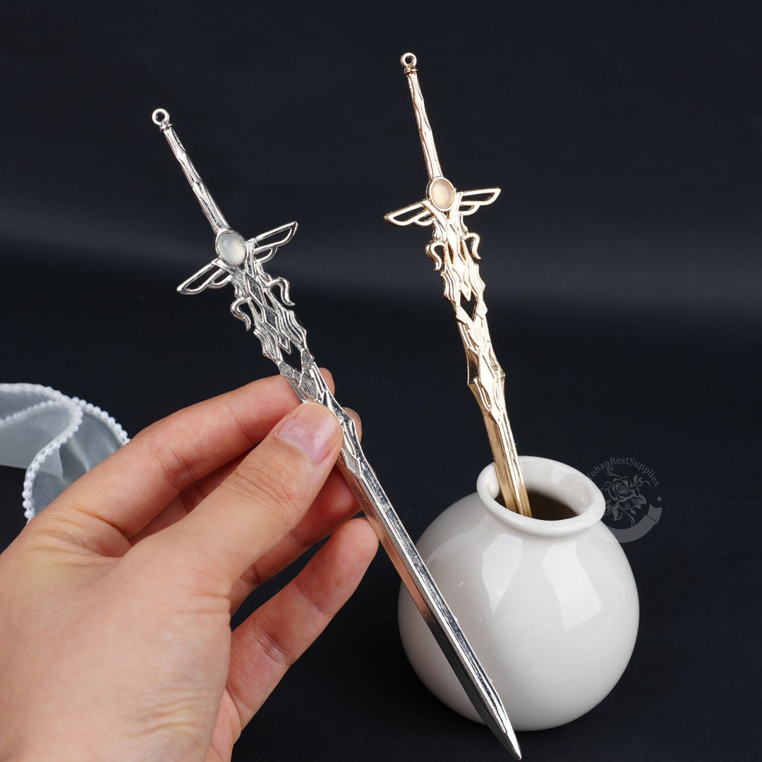 Sword Shaped Hair Stick,gold Silver Sword Shaped Hairpin,crystal ...