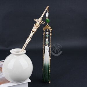 Green Sword Shaped Hair Stick,gold Sword Shaped Hairpin,crystal Hairpin ...