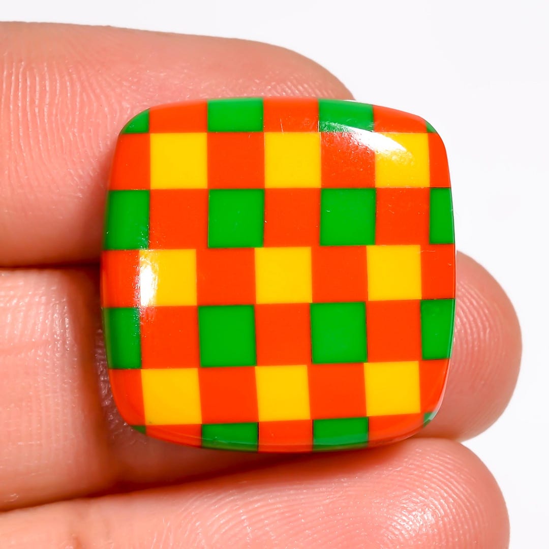 Multi Checker Board Gemstone Cushion Shape Checker Board Pattern ...