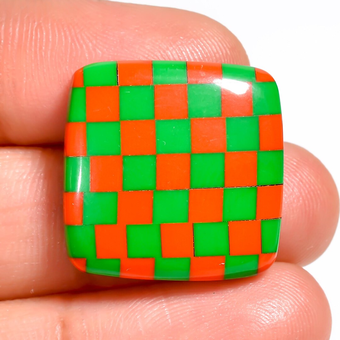 Multi Checker Board Gemstone Cushion Shape Checker Board Pattern ...
