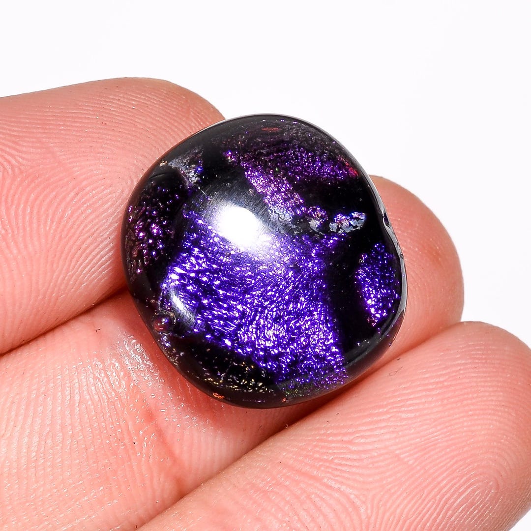 Dichroic Glass Stone, Fancy Shape Dichroic Glass 18X17X6 Mm 17 Carat ...