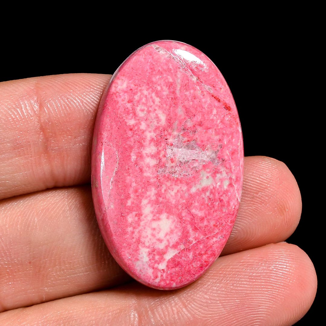 Natural Pink Thulite Gemstone, Oval Shape Pink Thulite Cabochon Loose ...