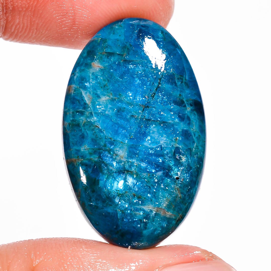 Natural Neon Blue Apatite, Oval Shape Apatite Crystal, Loose Gemstone ...