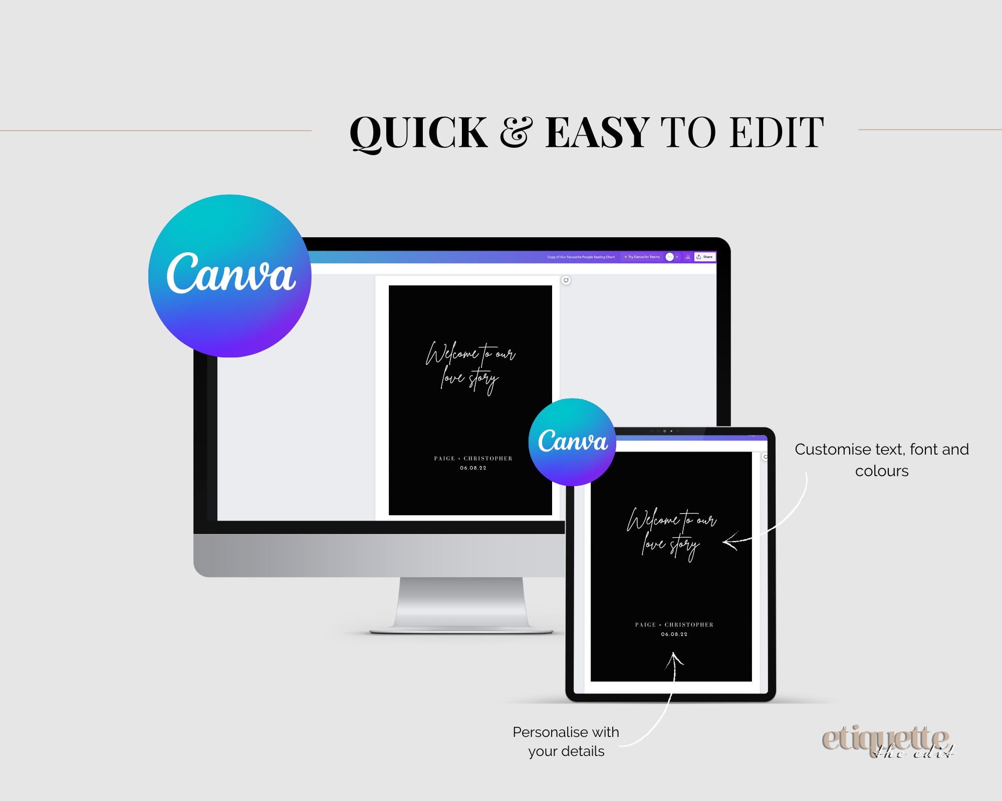 Modern Black Welcome Sign Template, Editable Welcome Sign, Printable ...