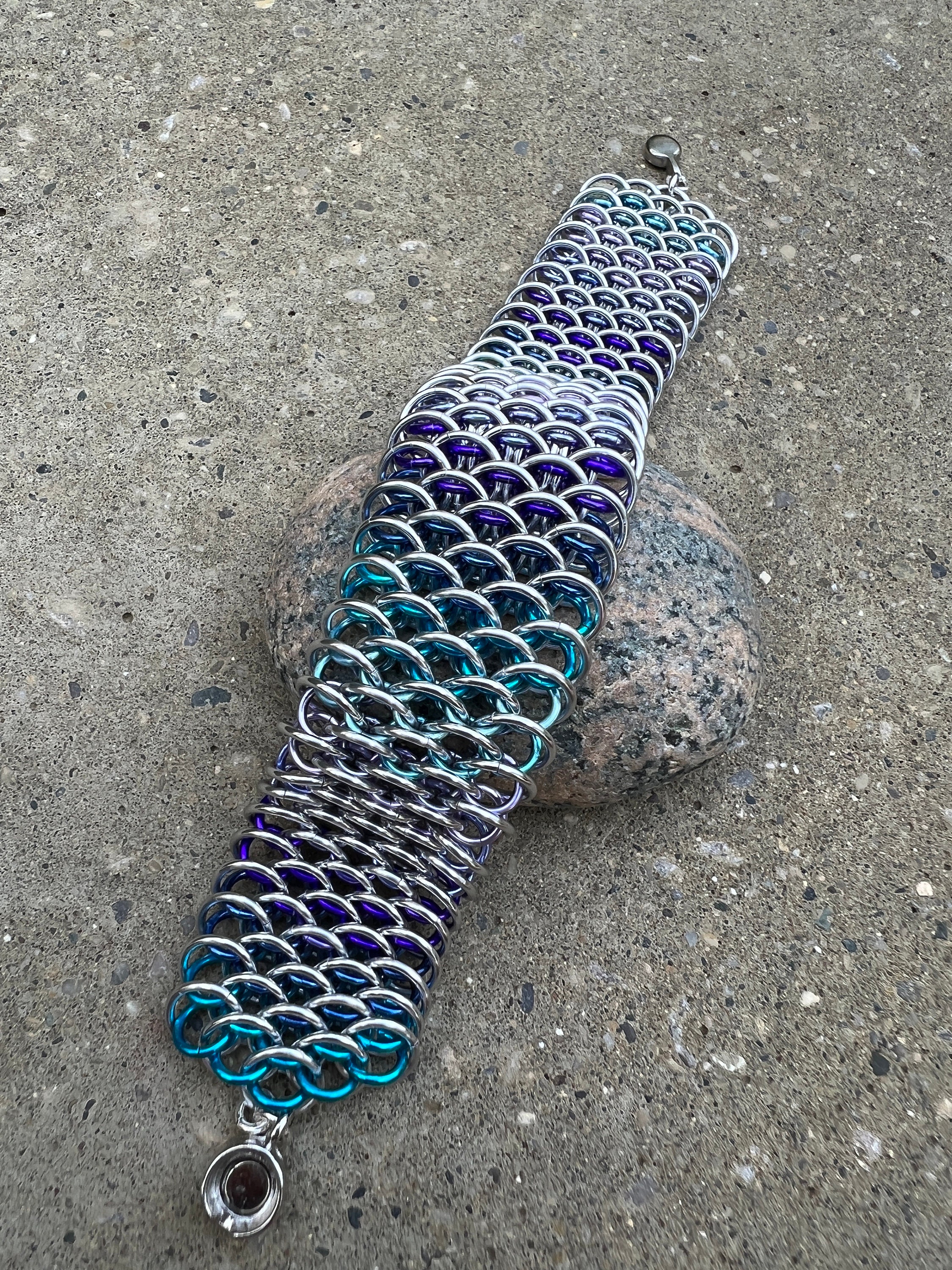 Multicolored Dragonscale Chainmaille Bracelet - Handcrafted Elegance - Etsy