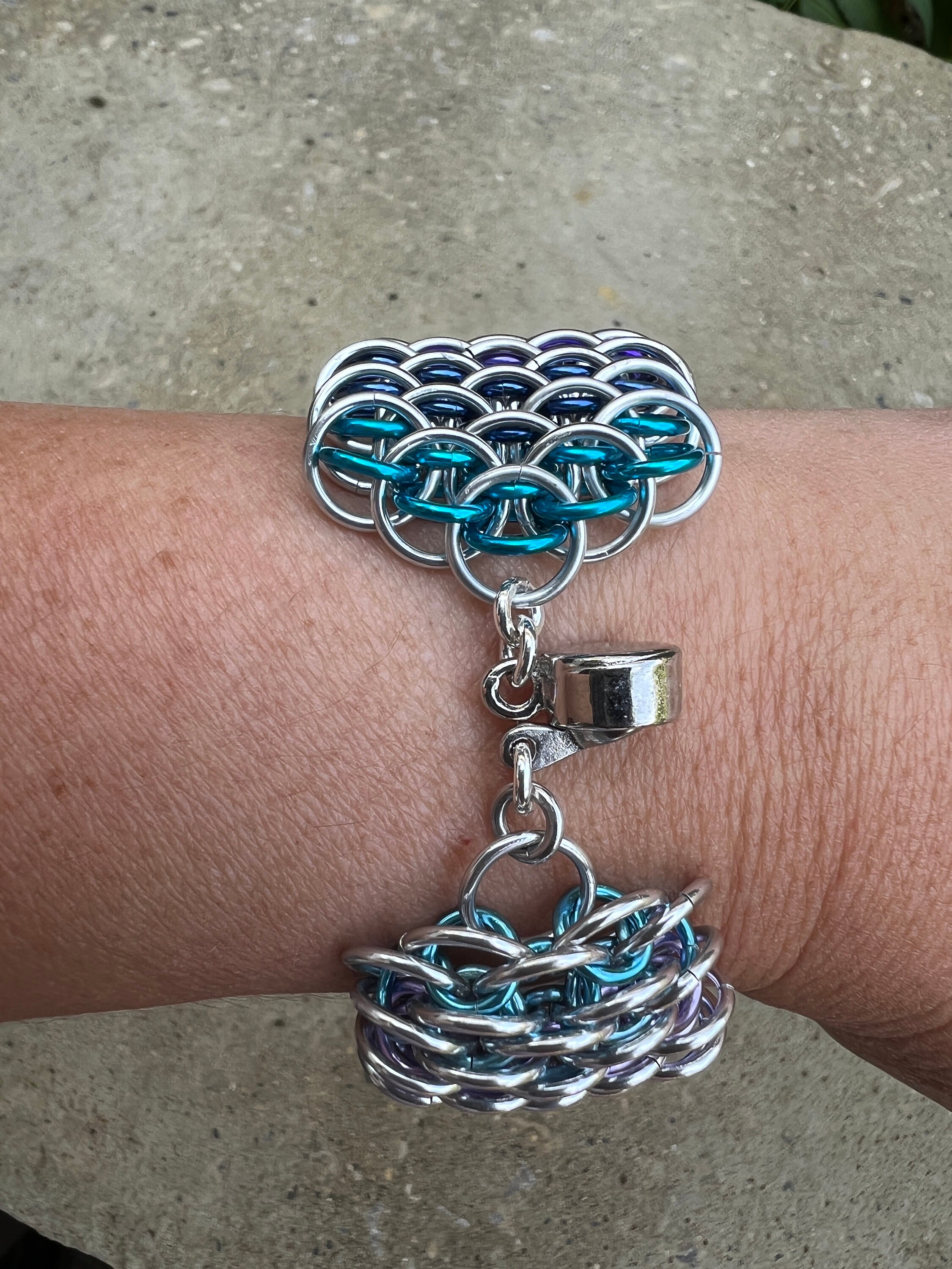 Multicolored Dragonscale Chainmaille Bracelet - Handcrafted Elegance - Etsy