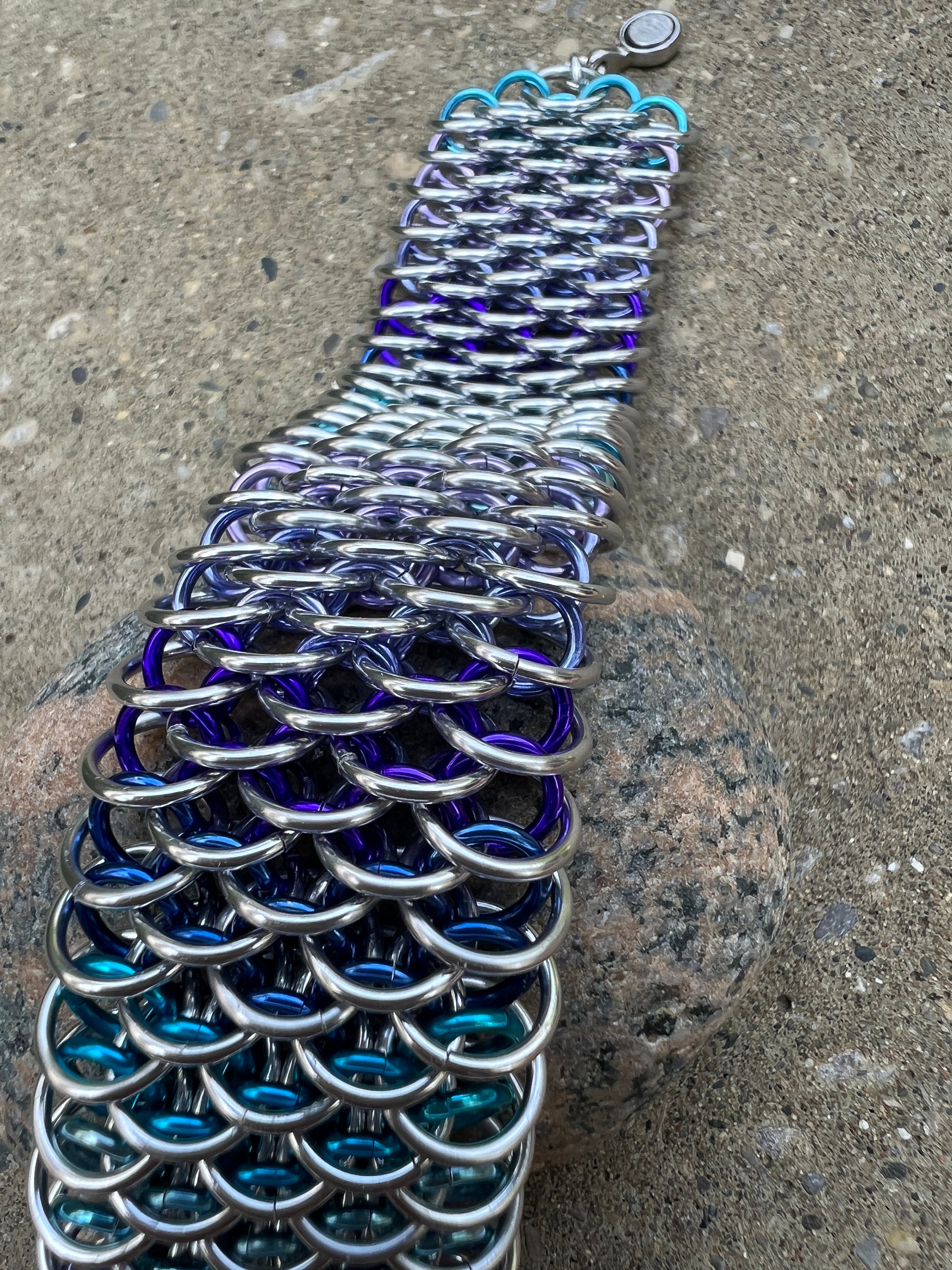 Multicolored Dragonscale Chainmaille Bracelet - Handcrafted Elegance - Etsy