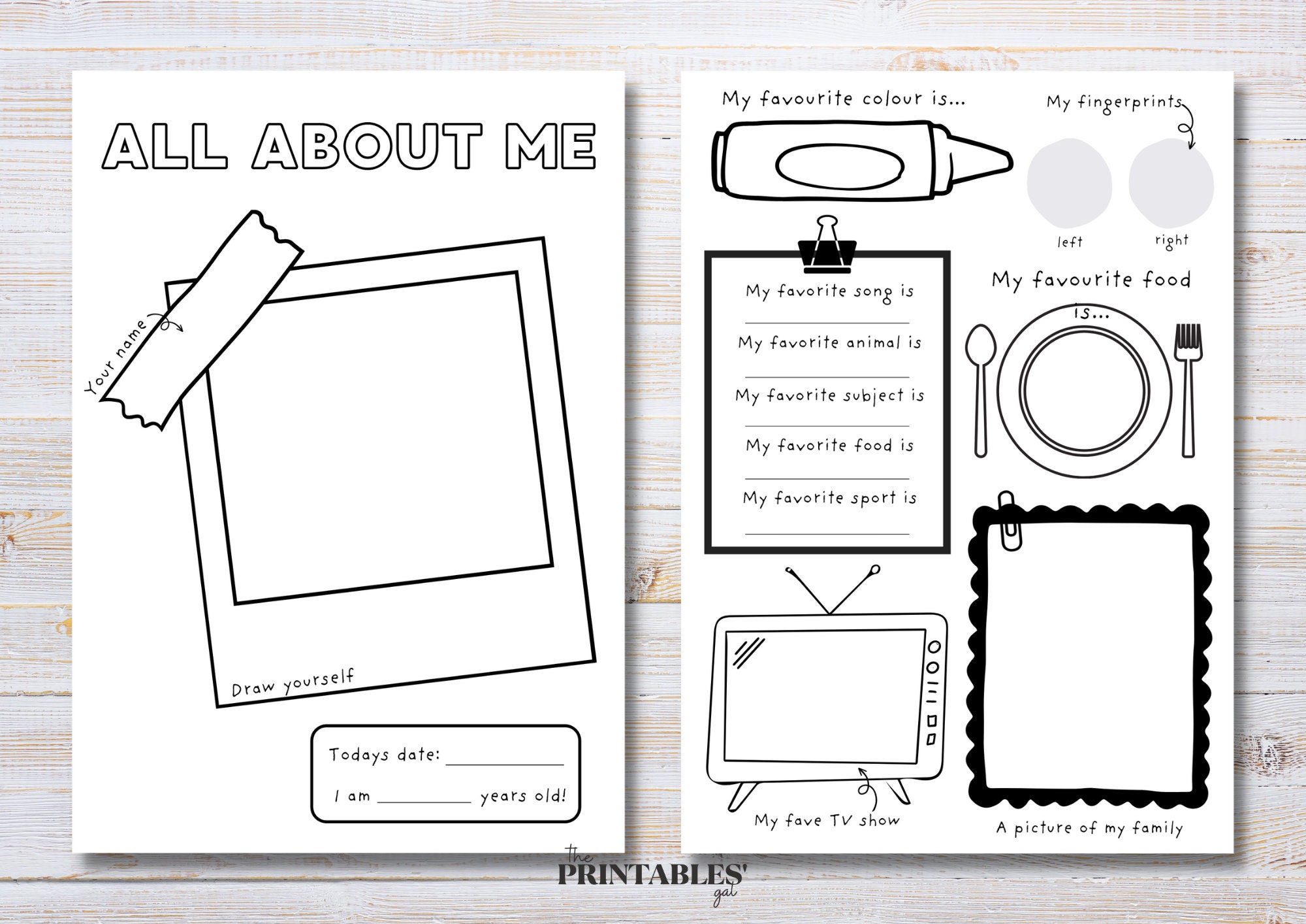 Kid's All About Me Pack DOWNLOADABLE & PRINTABLE - Etsy