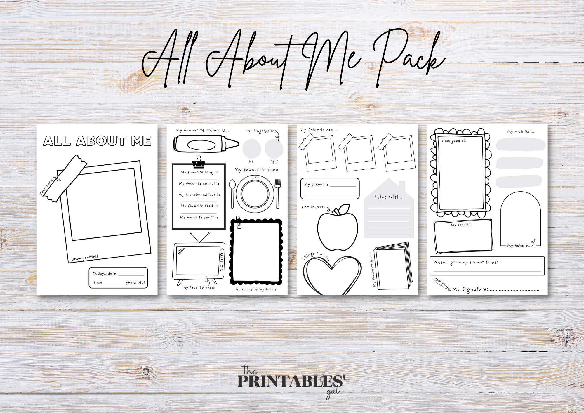 Kid's All About Me Pack DOWNLOADABLE & PRINTABLE - Etsy