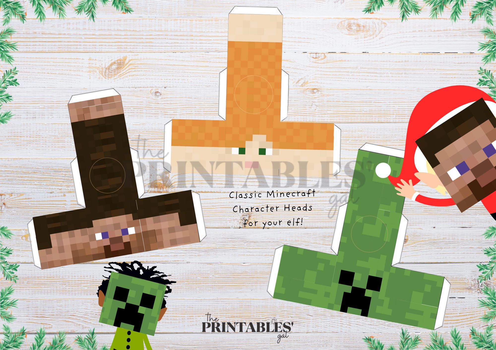 Classic Minecraft Characters Heads Easy Elf Idea Elf Survival Digital ...