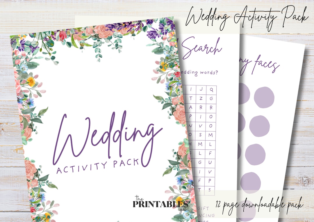 Printable Kids Wedding Activity Set Children's Wedding Games Instant ...