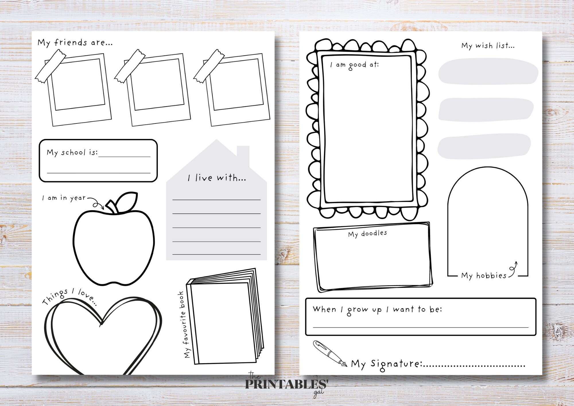 Kid's All About Me Pack DOWNLOADABLE & PRINTABLE - Etsy