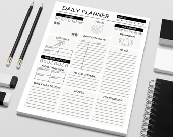 Simple Daily Printable Planner, Bright Bubbles Planner, Minimalist ...