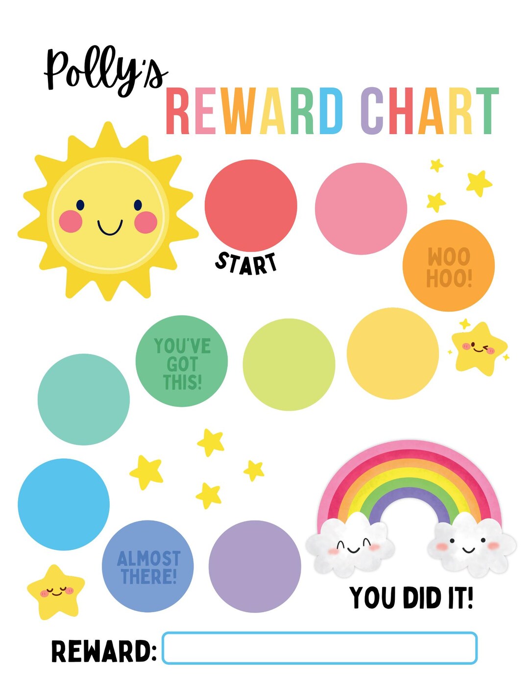 Personalized Toddler Reward Chart Laminated - Etsy