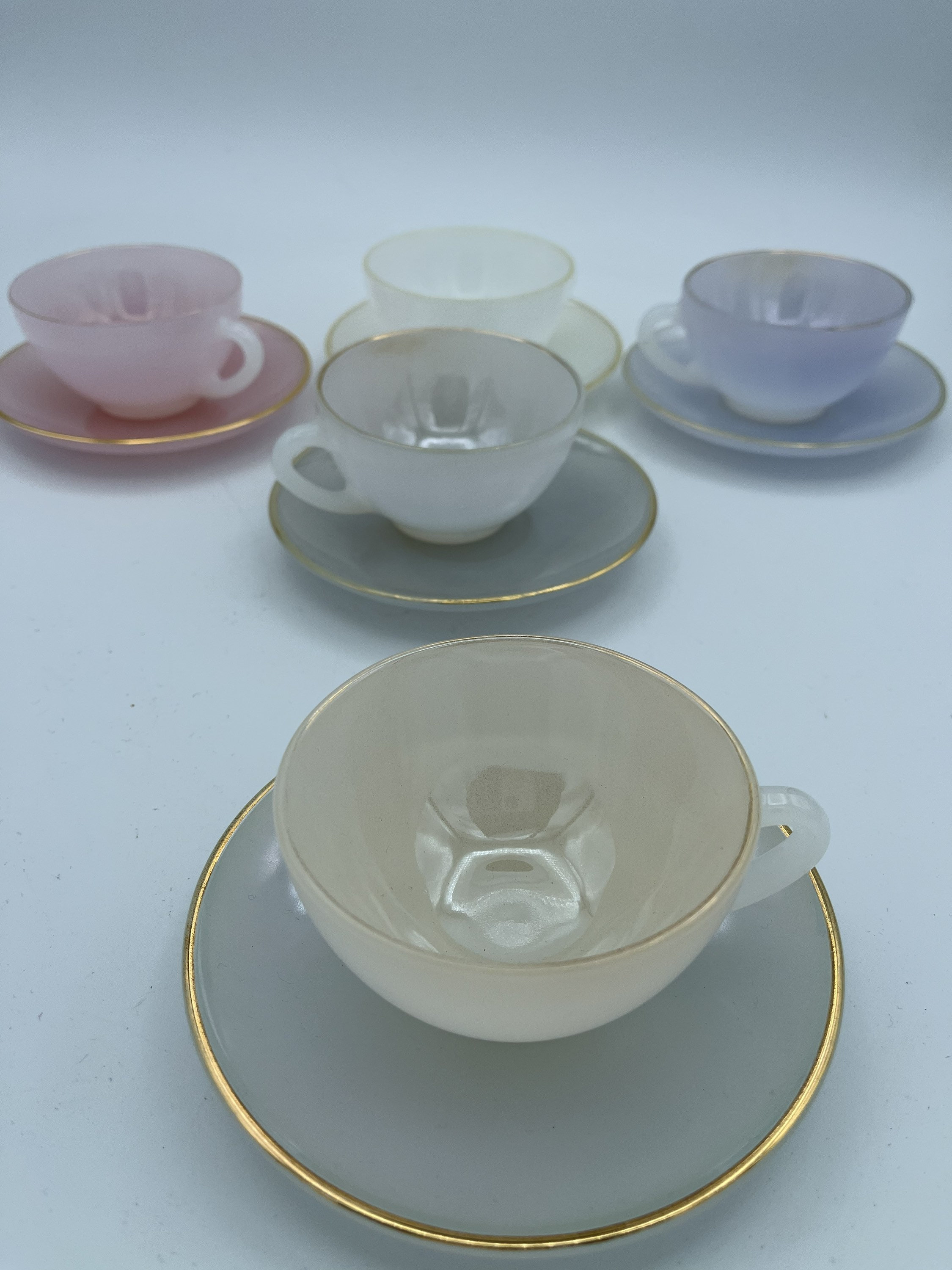 5 Arcopal Harlequin Cups - Etsy