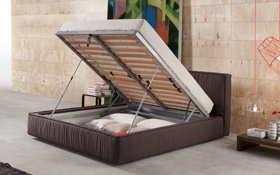 Upholstered Bed Easy in Brown With Bed Box Double Bed Double Bed With Storage Space 90 120 140 160 180 X 200 Cm Etsy